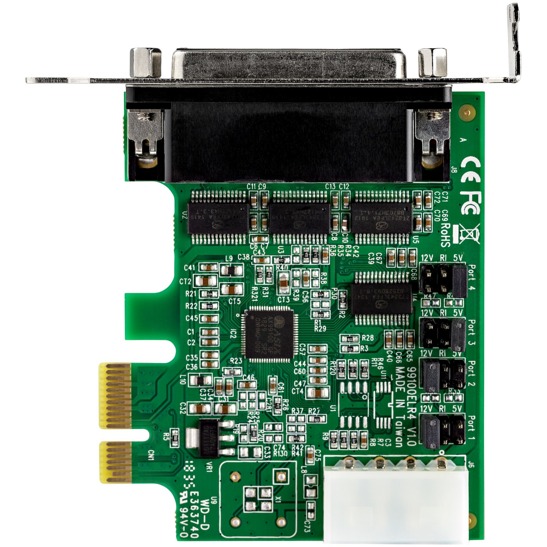 StarTech.com 4-port PCI Express RS232 Serial Adapter Card - PCIe RS232 ...